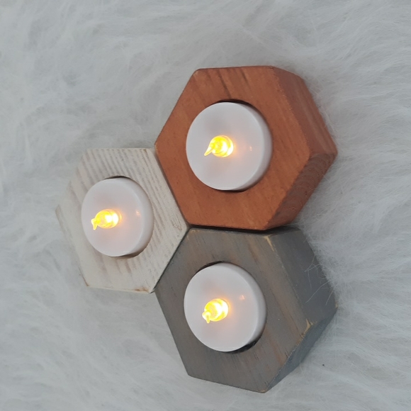 Silver Fox Woodcrafts | Holiday | Rustic Led Candle Set | Poshmark